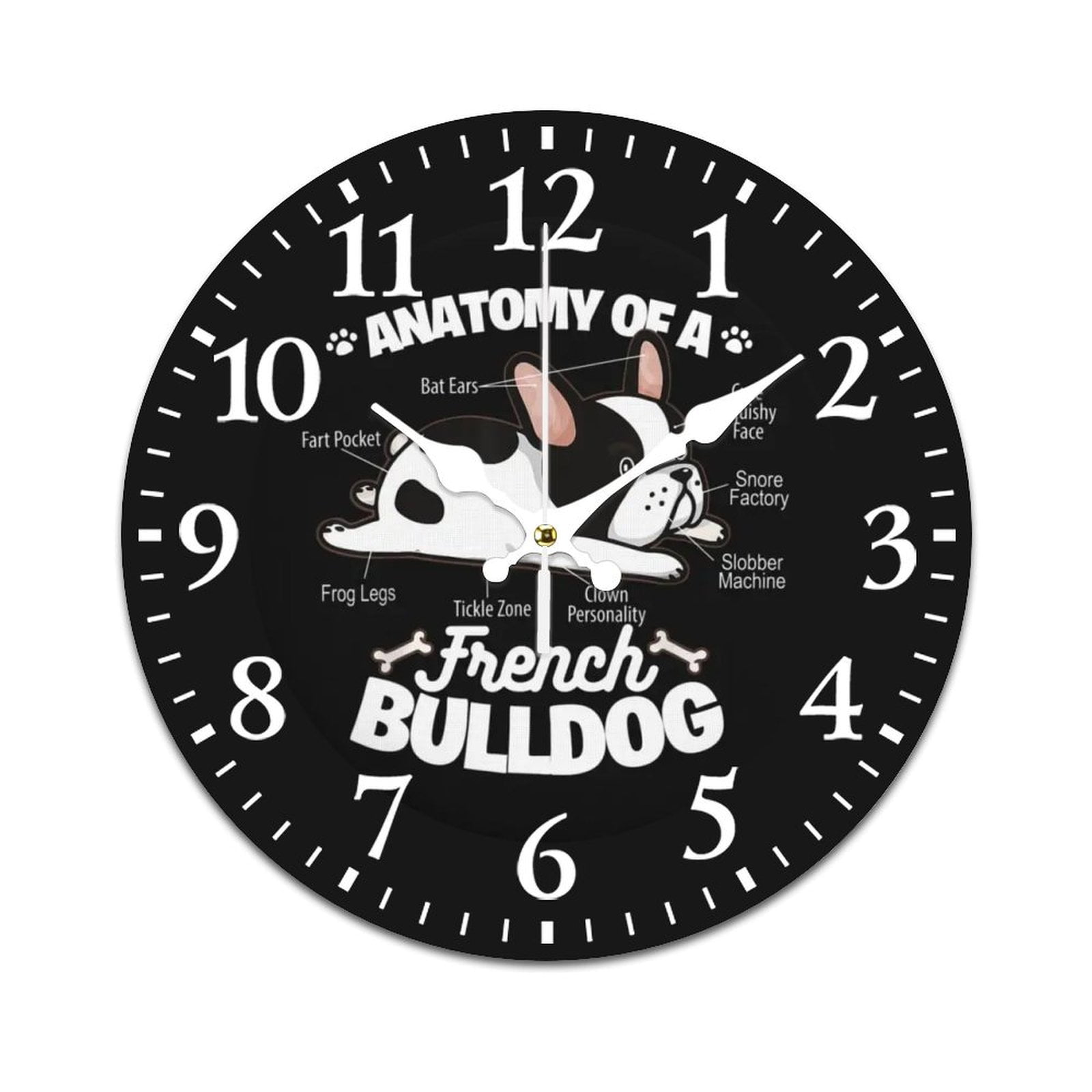 French Bulldog Wall Clock Modern Design Clocks Wall Hanging Home Office ...
