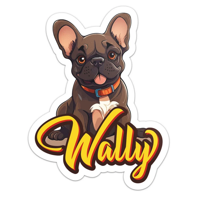 French Bulldog Wally Dog Sticker Phone Decal Water Bottle Stickers Car ...