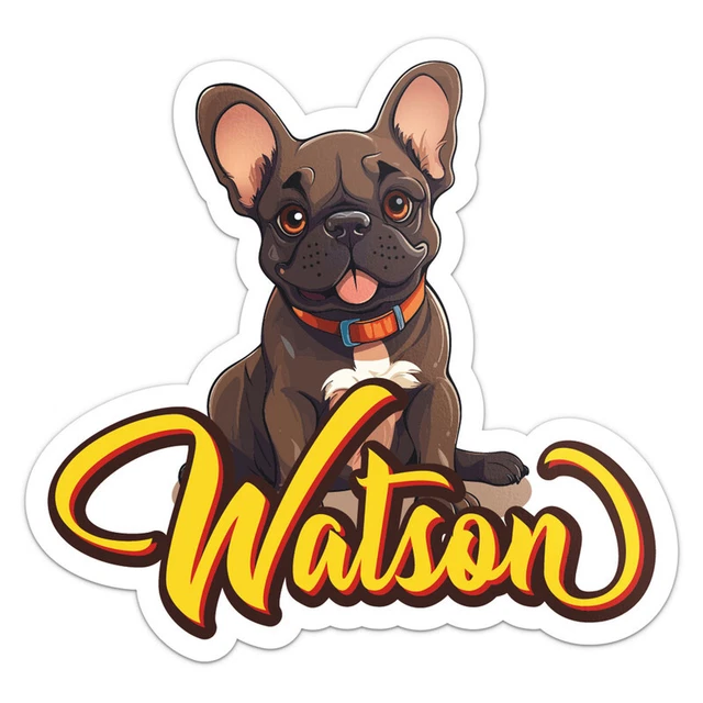 French Bulldog Watson Dog Sticker Phone Decal Water Bottle Stickers Car ...