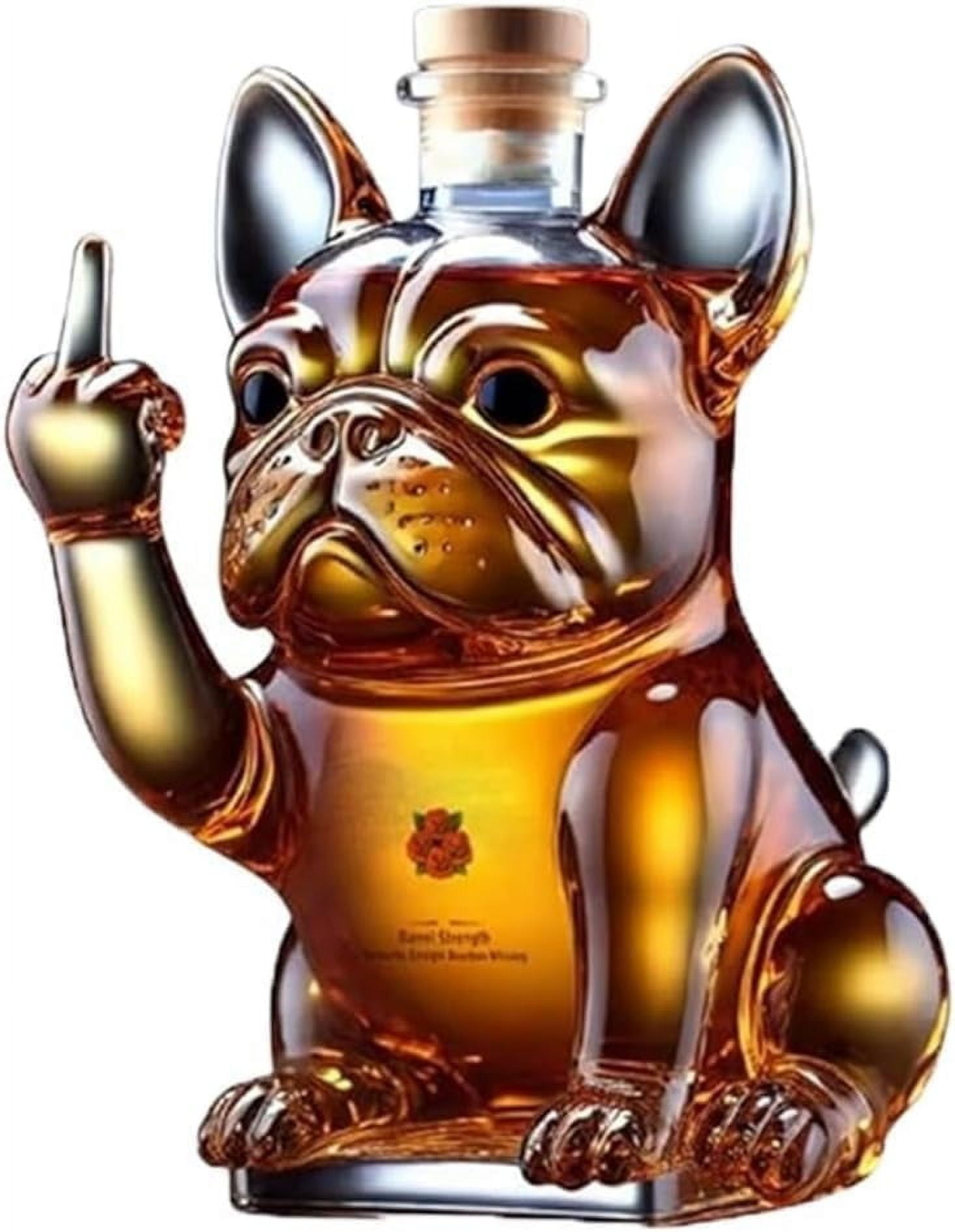 French Bulldog Whiskey Bottle 10 Oz Engraved Bulldog Shaped Creative ...