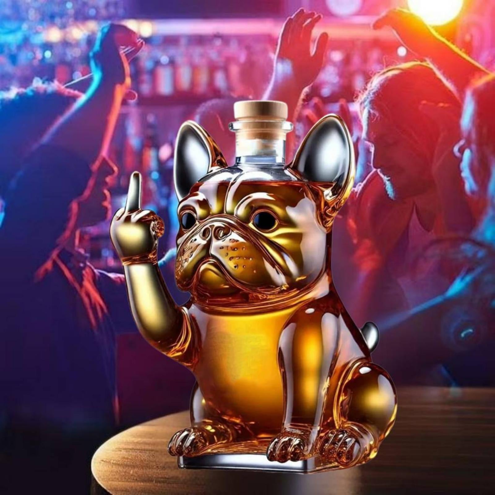 French Bulldog Whiskey Bottle,Funny Dog Hunting Ducks Whiskey Glasses ...