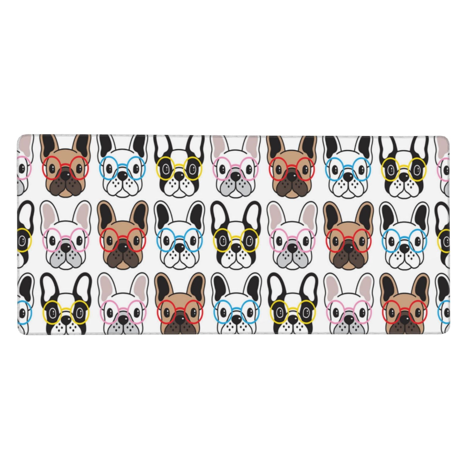 French Bulldog With Glasses Mousepad Large Mouse Pad Desk Pad Computer ...