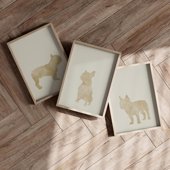 French Bulldog Yellow Silhouette Art Cute Dog Nursery Room Wall Art ...