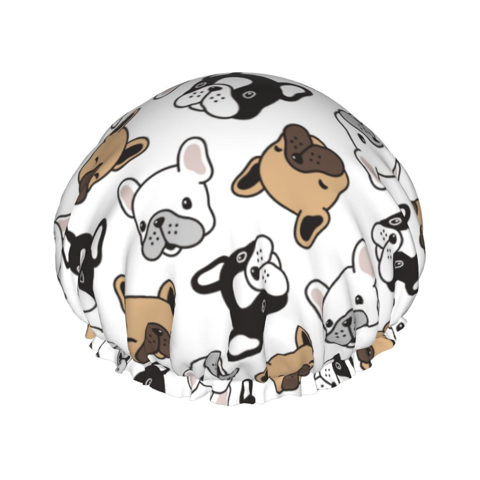 French Bulldog3 Shower Cap Reusable Waterproof, Double Waterproof ...