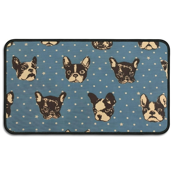 French Bulldogs Blue Door Rugs,Washable Non Slip Door Mats Indoor ...