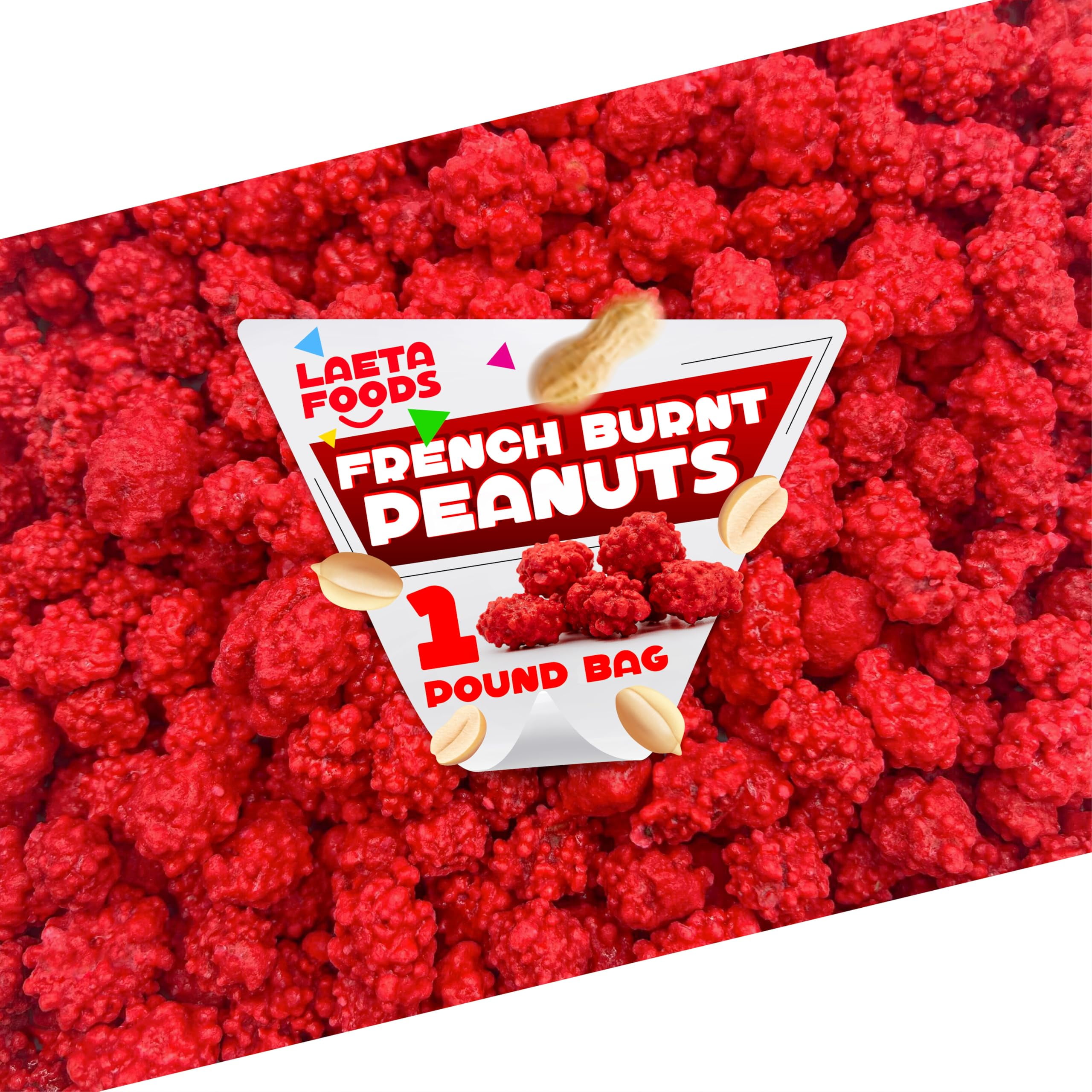 French Burnt Peanuts Candy BDF32 | 1 Pound Bag | Crunchy Coated Peanuts ...