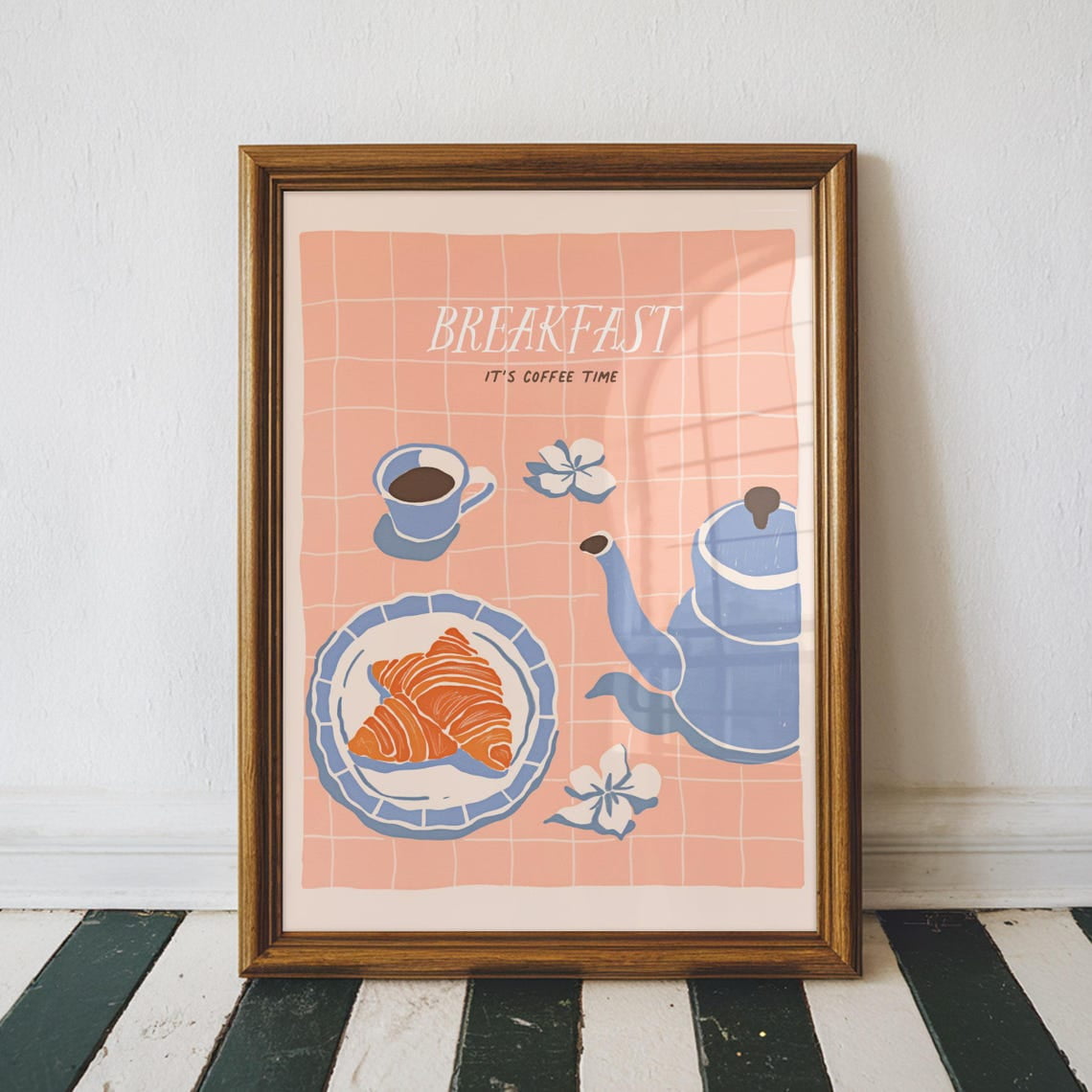 French Cafe Poster: Its Coffee Time, Baking Art Giclée Kitchen Decor ...