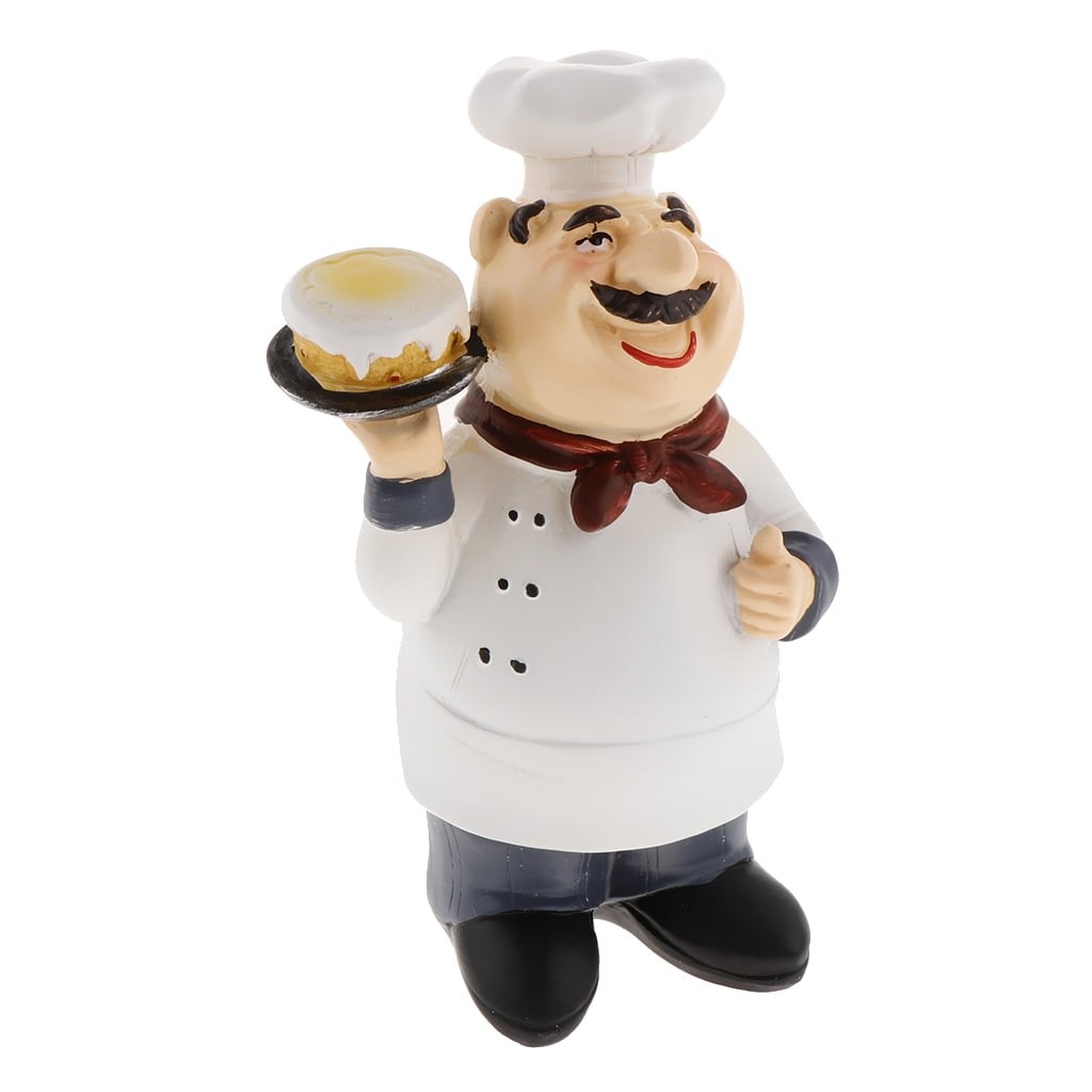 French Chef Figurines Kitchen Sculpture for Countertop Table Dinning ...