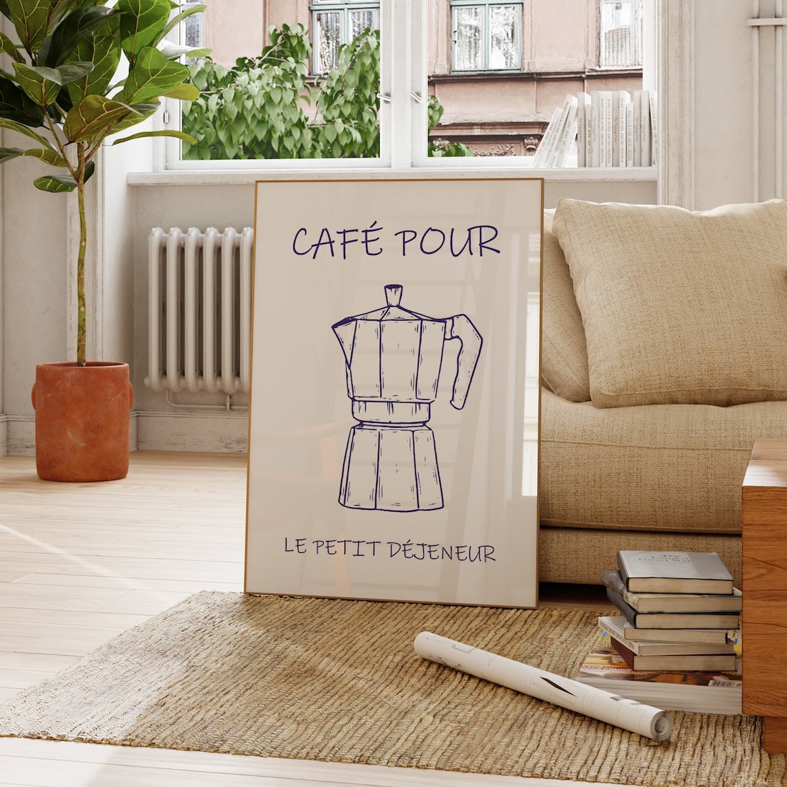 French Coffee Poster: Retro Bar Cafe Poster, Kitchen Wall Art UNFRAMED ...