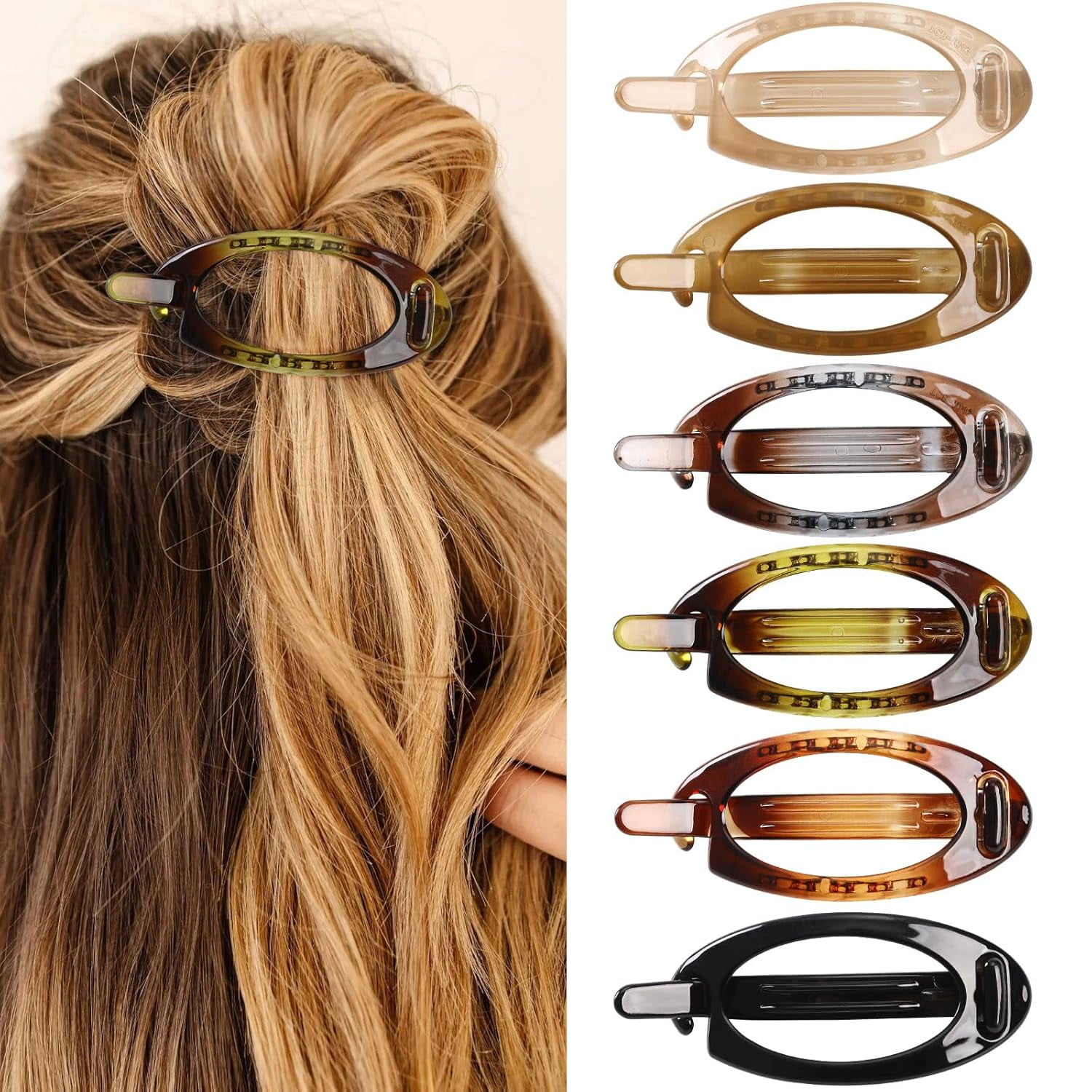 French Concord Hair Clips - 6Pcs Side Slide Volume Clips for Women ...