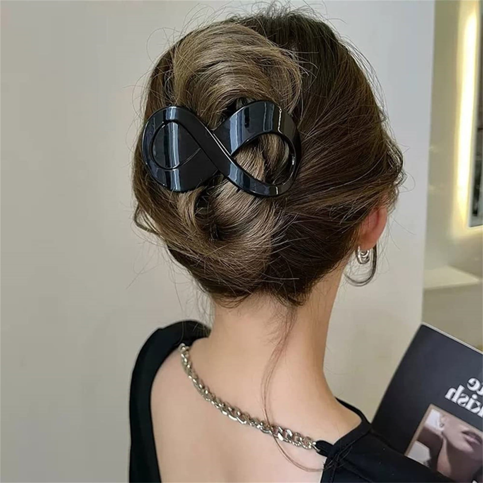 French Concord Hair Clips Matte Acrylic Curved Hair Claw Clips Thick ...