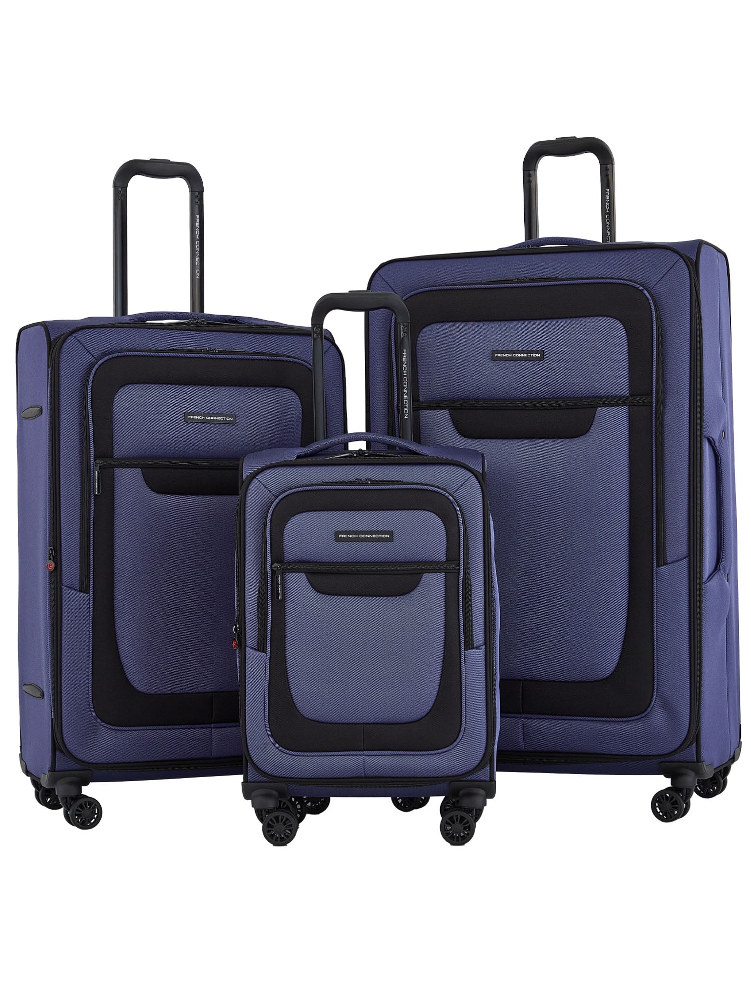 French Connection 3pc Expandable Rolling Softside Luggage Set, Skipper ...