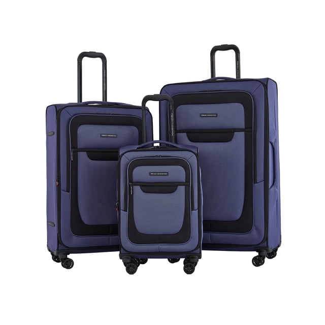 French Connection 3pc Expandable Rolling Softside Luggage Set, Skipper ...