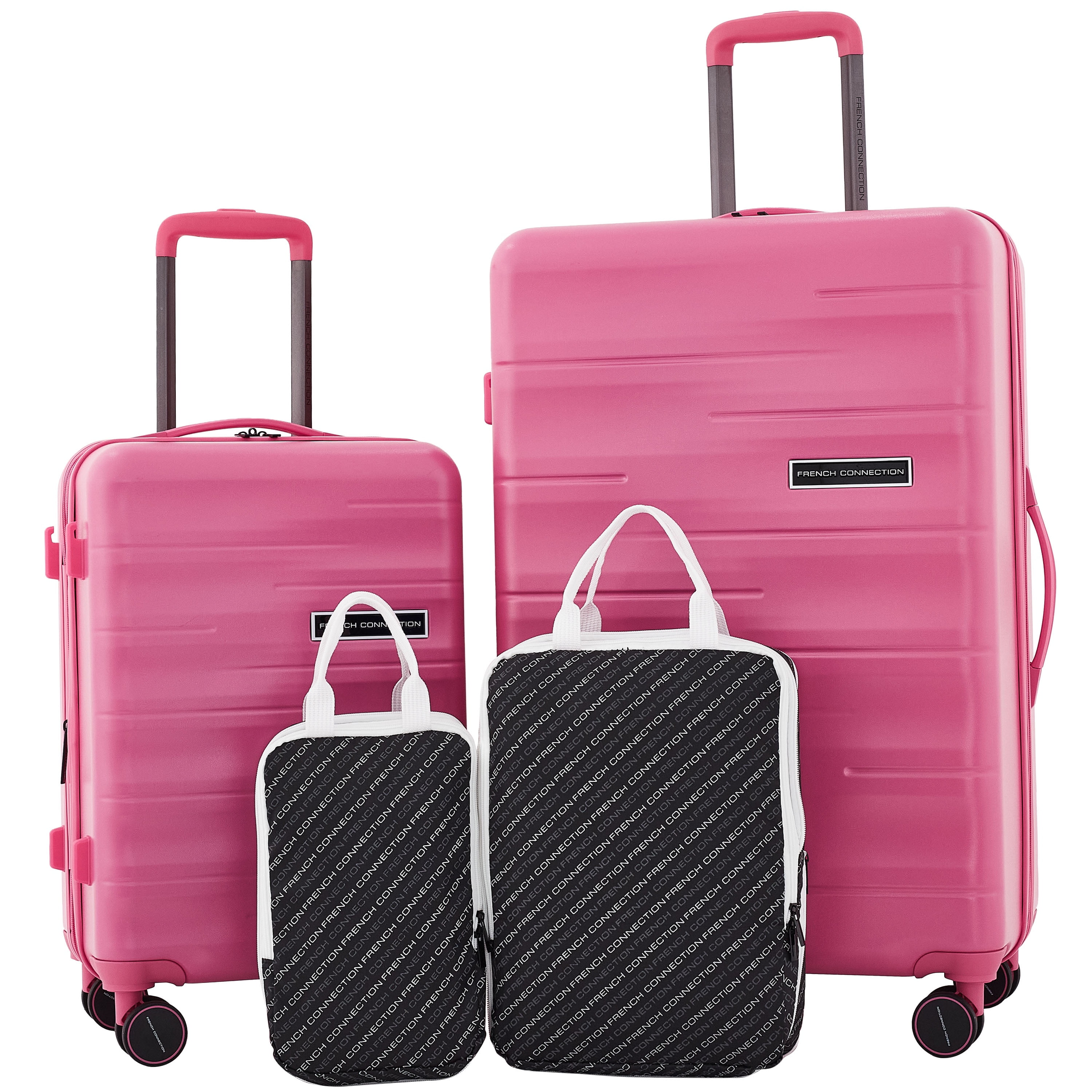 French Connection 4-Piece Expandable Rolling Hardside Luggage ...