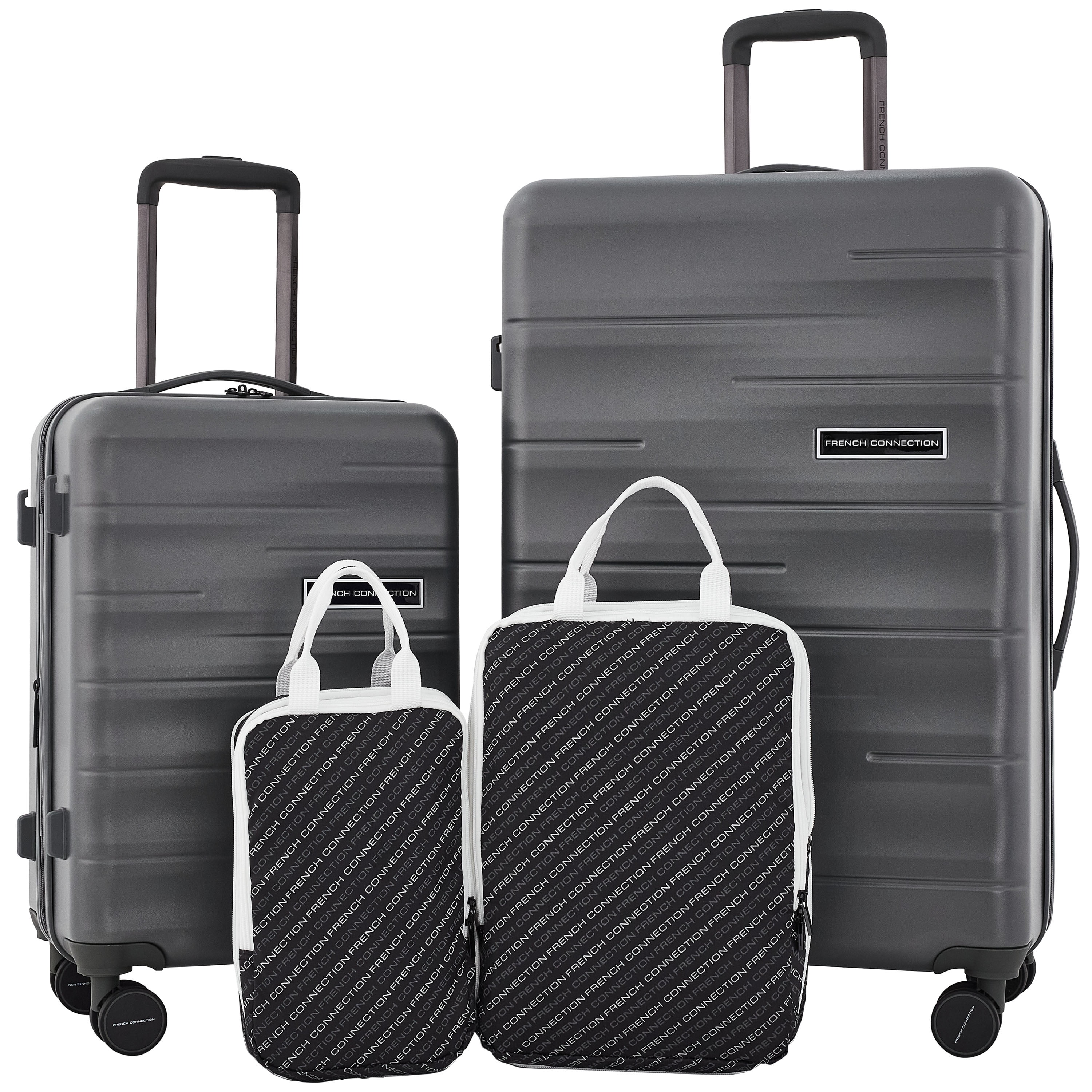French Connection 4-Piece Expandable Rolling Hardside Luggage ...