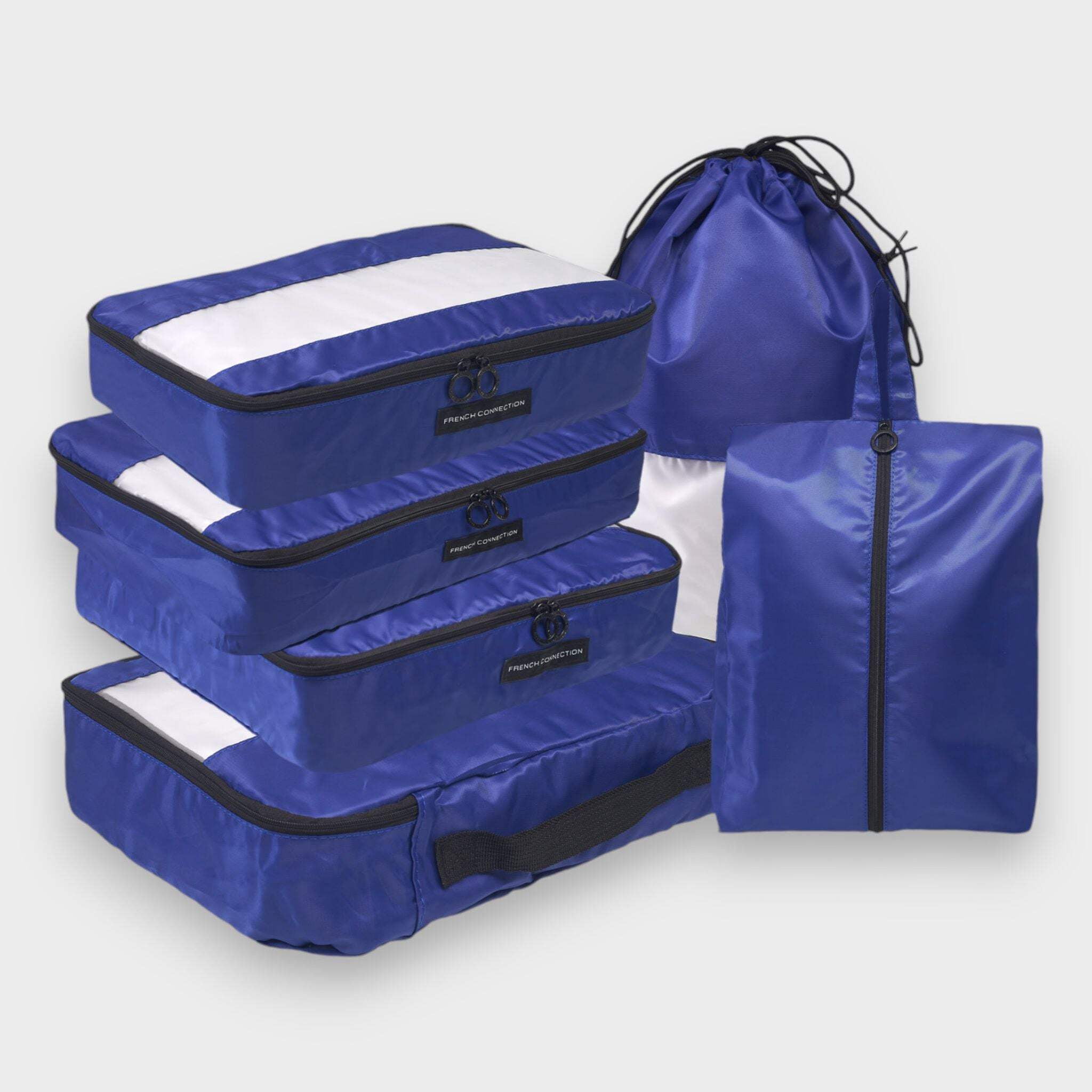 French Connection 6pc Packing Cube Set - Travel Storage Set for Luggage ...