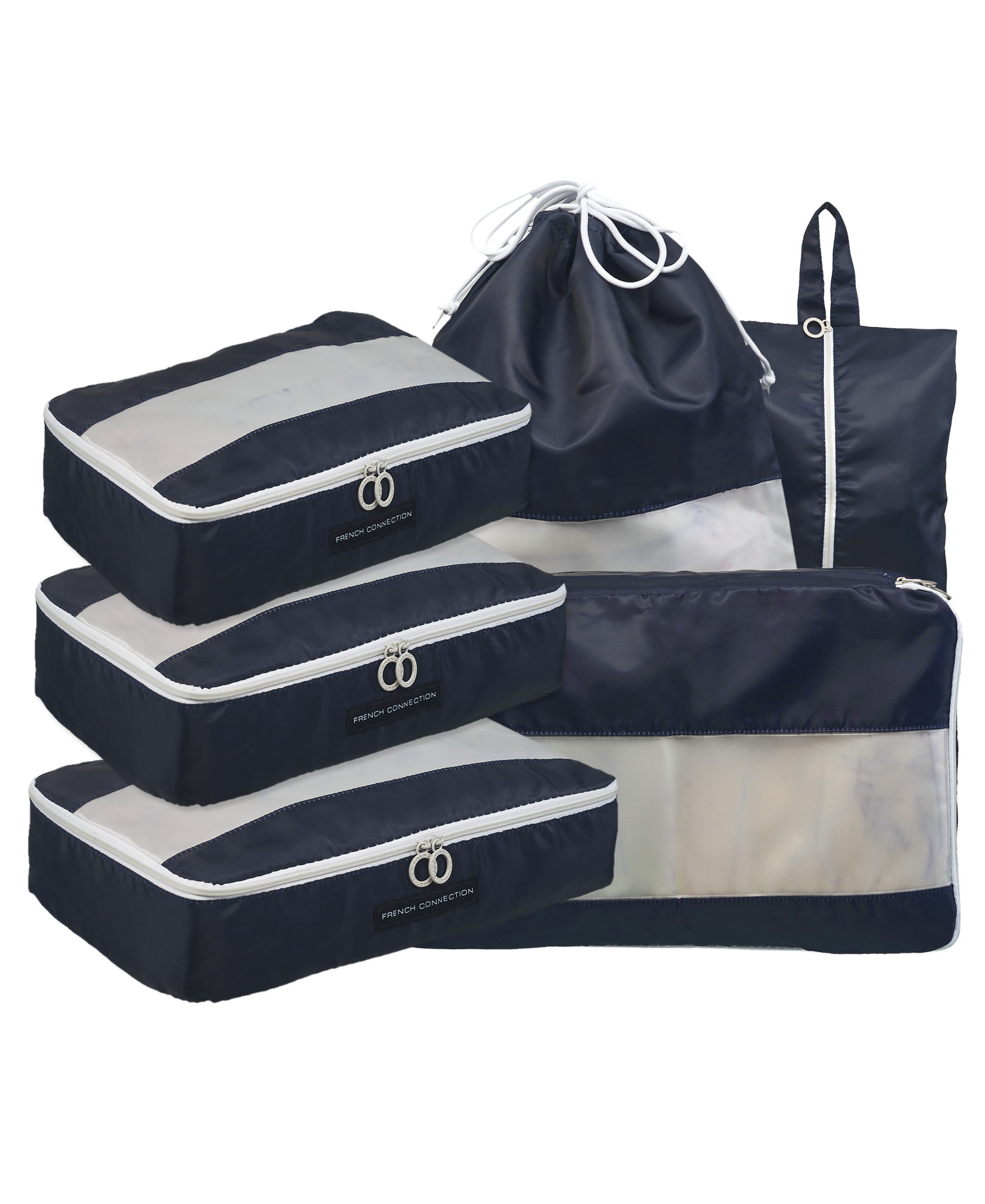 French Connection 6pc Packing Cube Set - Travel Storage Set for Luggage ...