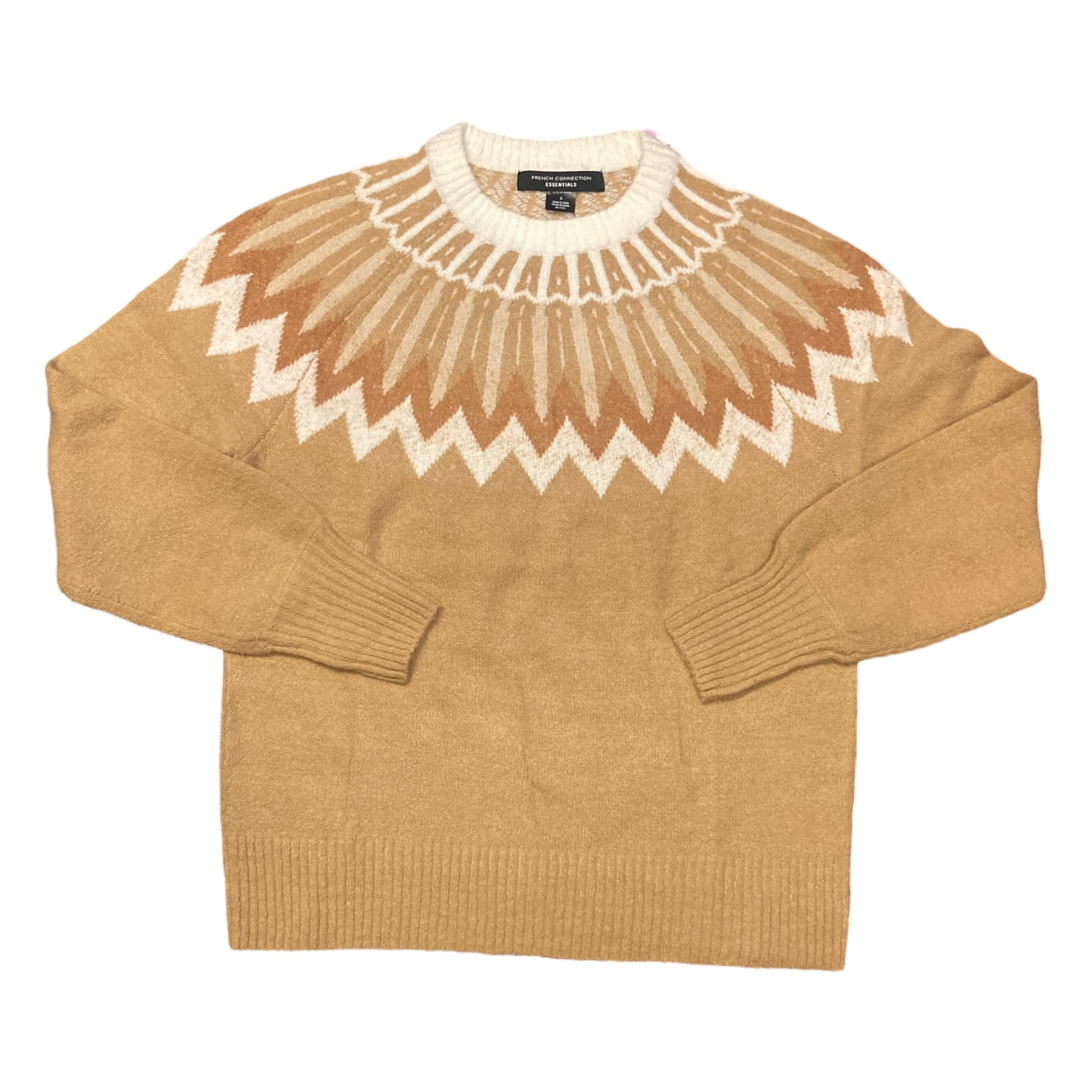 French Connection Essentials Women's Long Sleeve Fair Isle Sweater ...