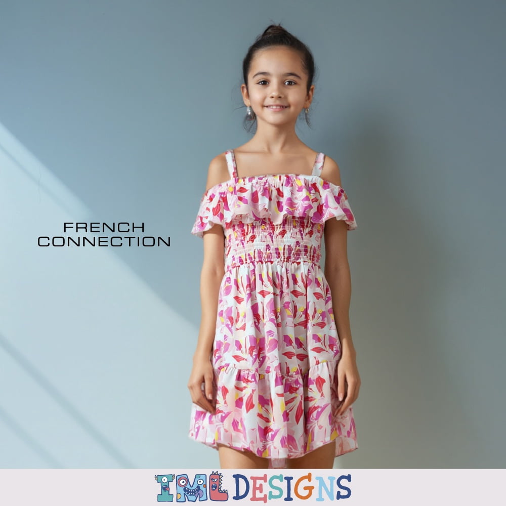 French Connection Girls' Off-Shoulder Smocked Floral Sundress, Sizes 4 ...