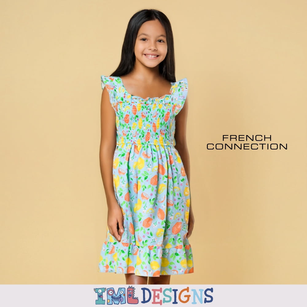 French Connection Girls Floral Smocked Sundress with Ruffle Straps for ...