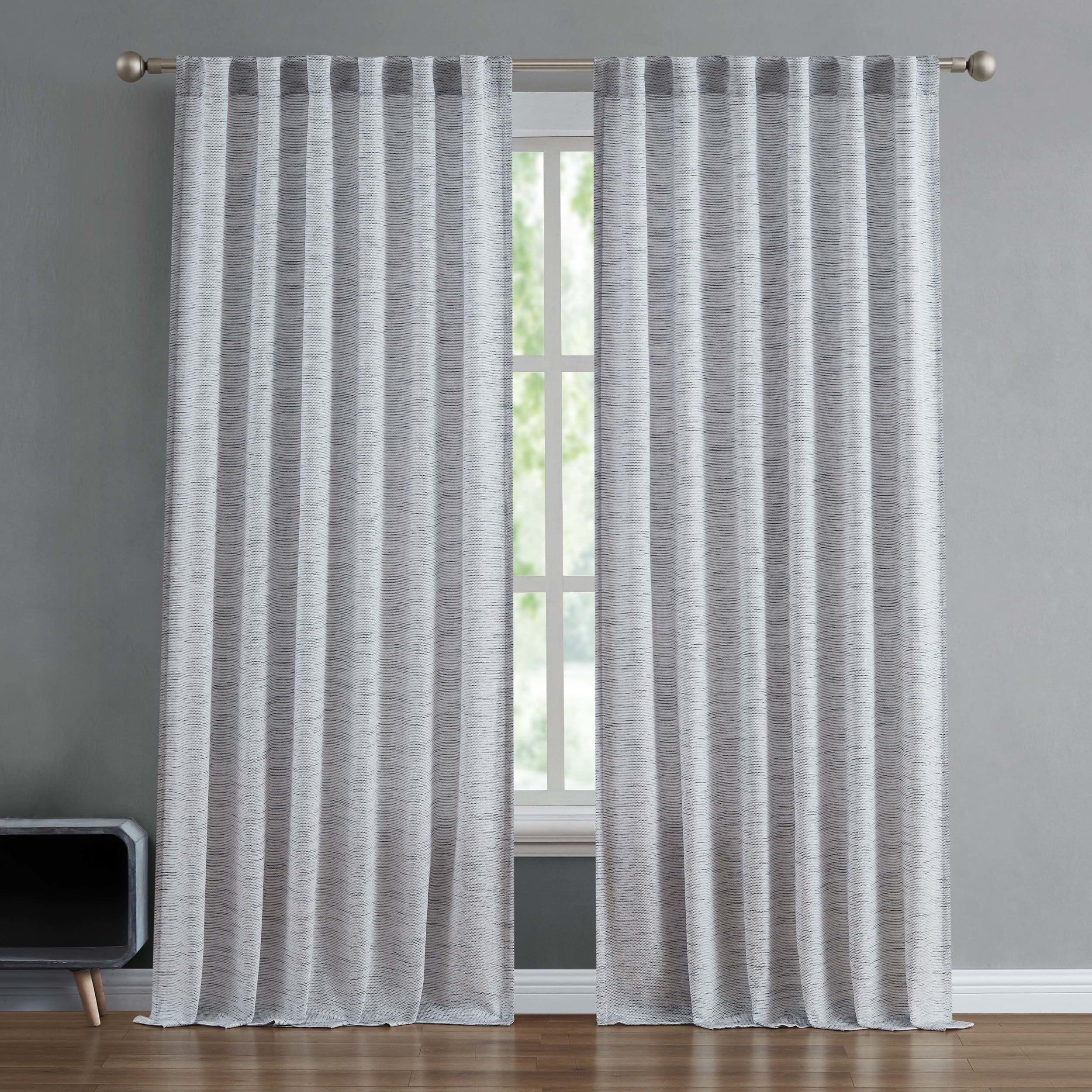 French Connection Misty Light Filtering Back Tab Window Curtain 2-Panel ...