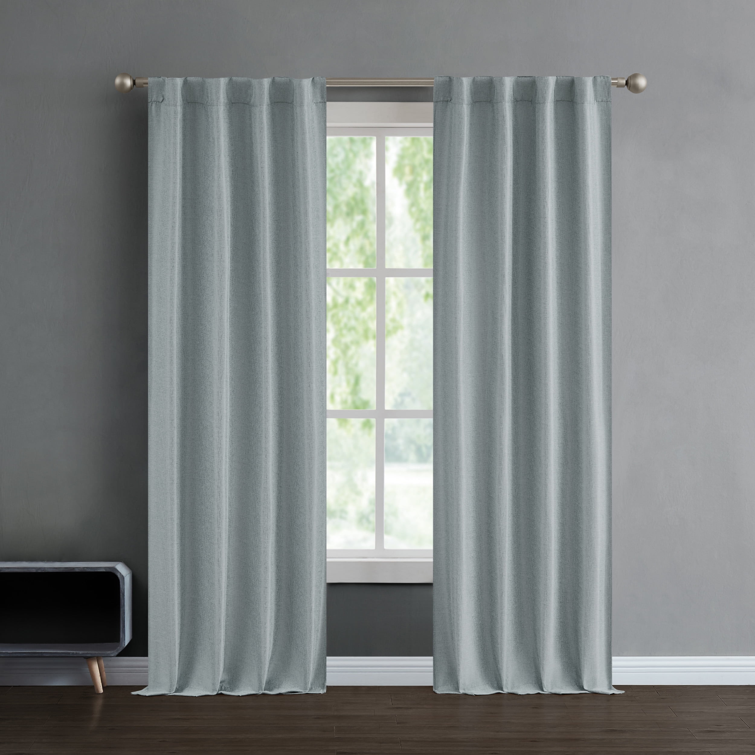 French Connection Val Room Darkening Back Tab Window Curtain 2-Panel ...