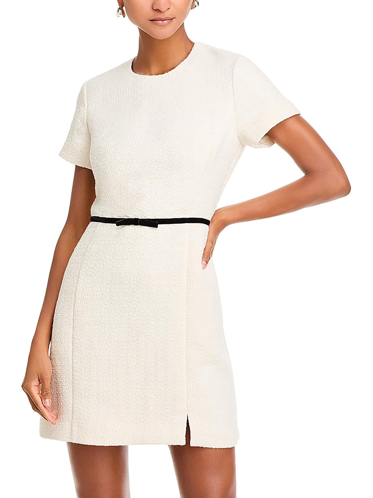 French Connection Womens Belted Tweed Mini Dress - Walmart.com