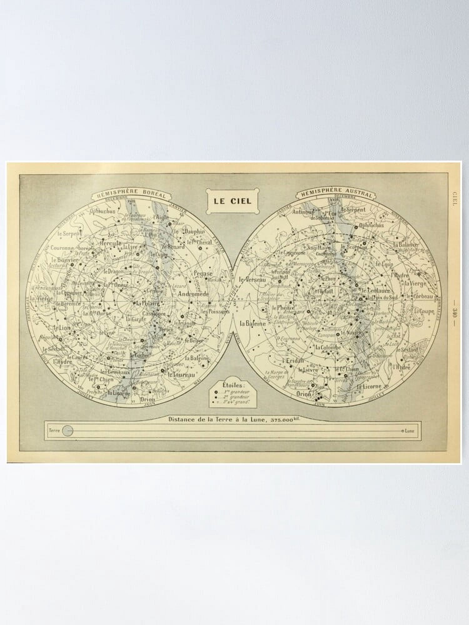 French Constellation Map Poster - Walmart.com