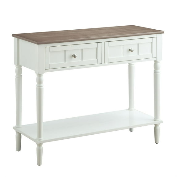 French Country 2 Drawer Hall Table with Shelf - Elegant and ...