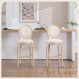 French Country 30'' Height Bar Chairs Set of 2, Upholstered Chairs with ...