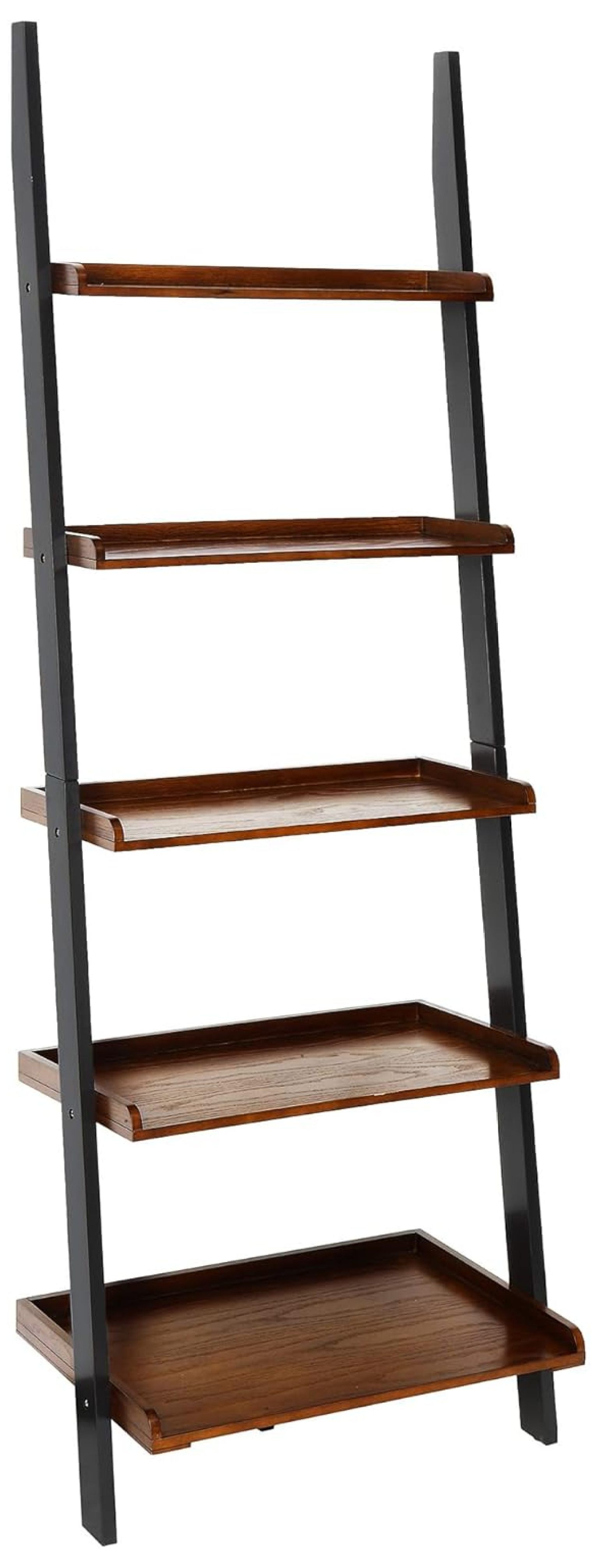French Country Bookshelf Ladder, Dark Walnut / Black - Walmart.com