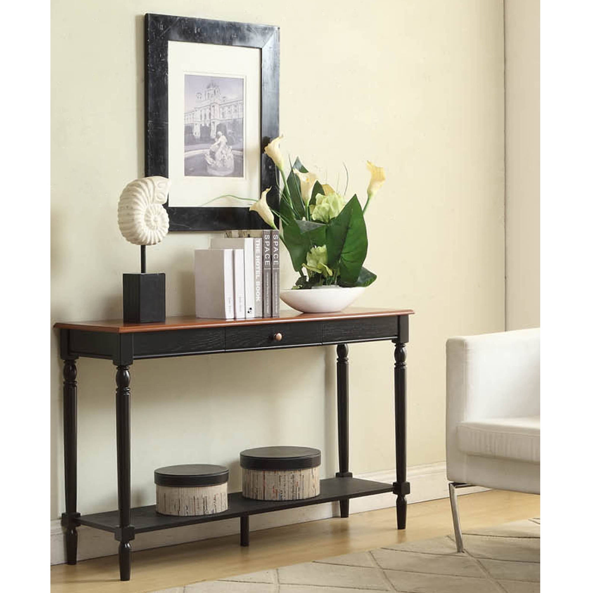 French Country Cherry/Black Wood Console Hall Table - Walmart.com