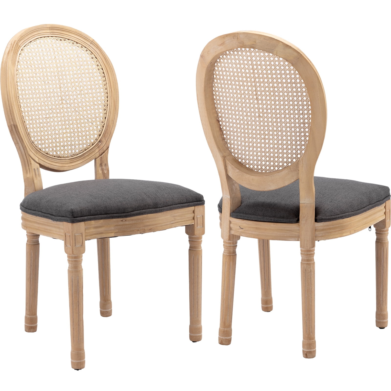 French Country Dining Chairs Set of 2, Gray Kitchen & Dining Room ...