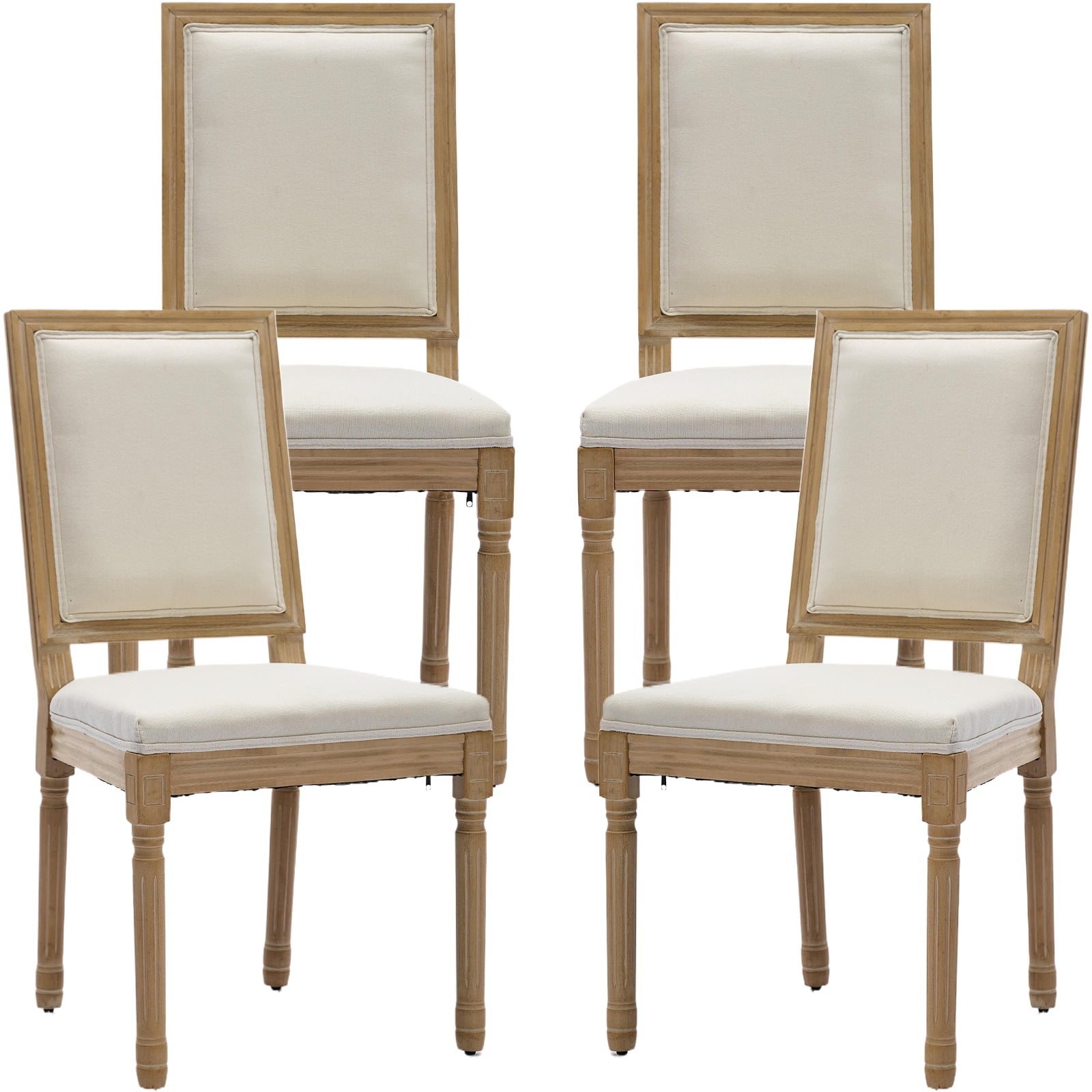 French Country Dining Chairs Set of 4, Cream Kitchen & Dining Room ...
