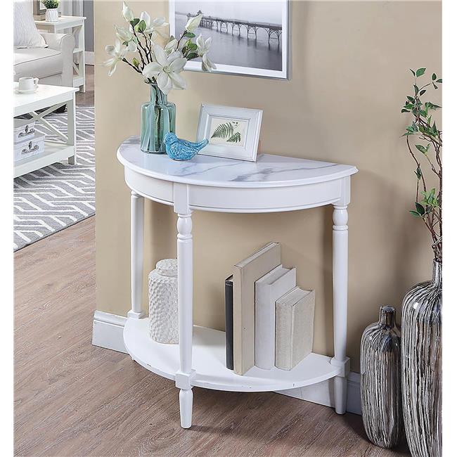 French Country Console Entry Accent Half-Round Table with Shelf ...