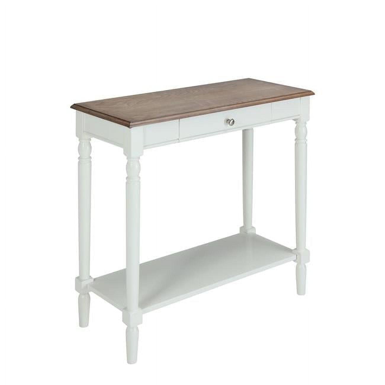 French Country Hall Table With Drawer & Shelf - Driftwood, White ...
