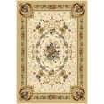 French Country Ivory 2x8 Floral Bordered Medallion Roses Area Rug ...