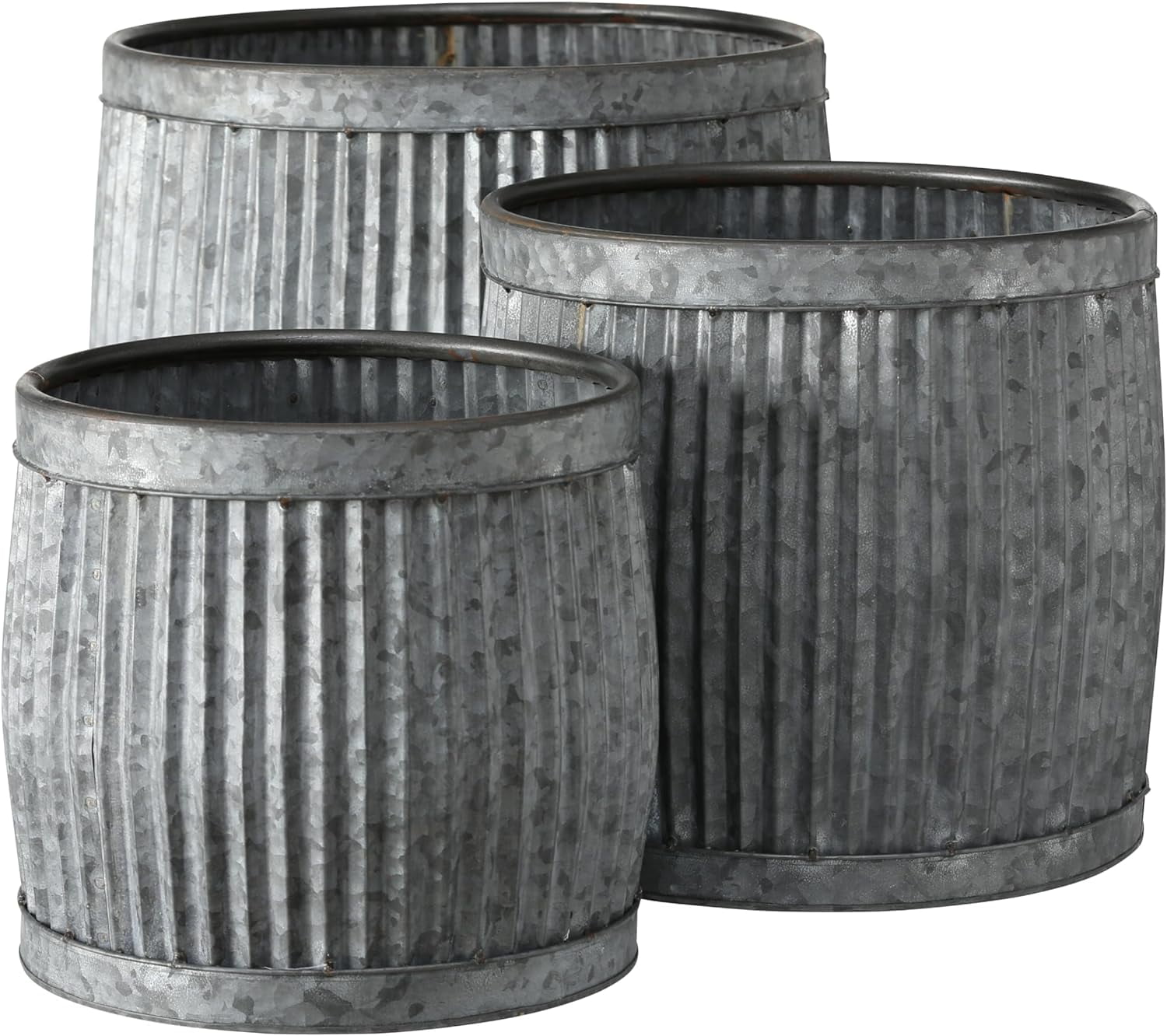 Whole House Worlds French Country Belly Bucket Planters, Set of 3 ...