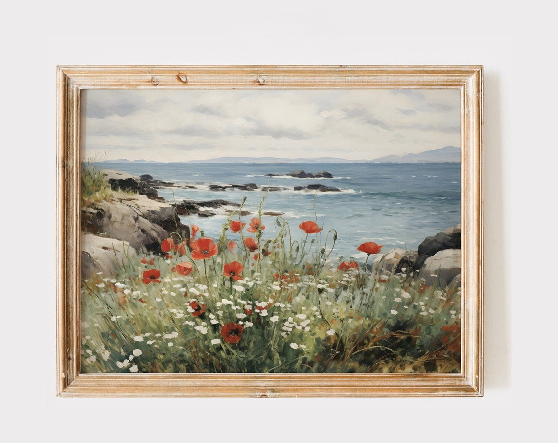 French Countryside Wall Print, Vintage Spring Landscape Painting Wall ...