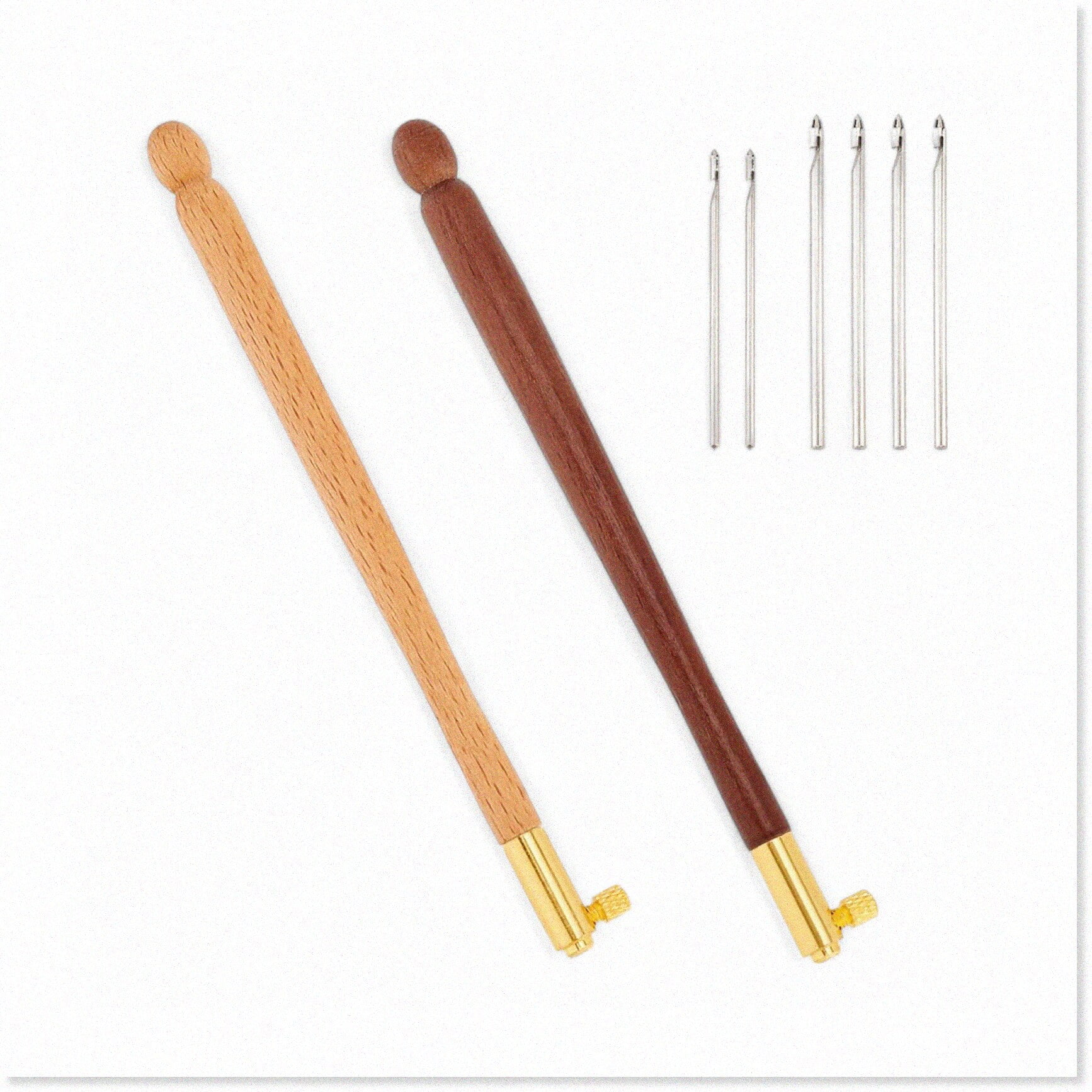 French Crochet Sequin Tool Kit: 2 Pcs Tambour Hook with 6 Steel Needles ...
