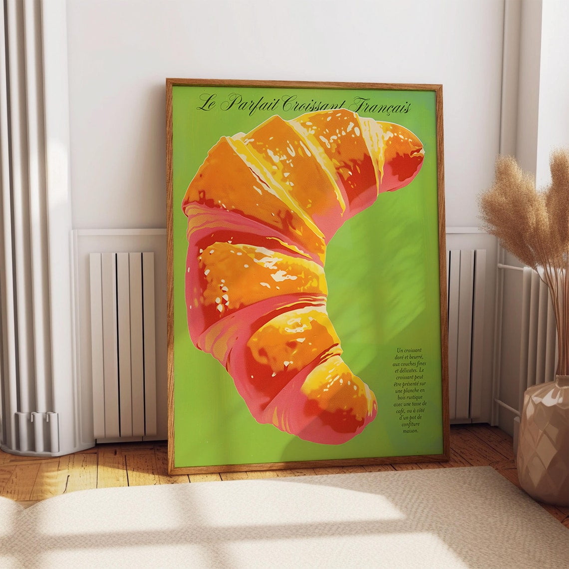 French Croissant Poster - Boulangerie Artwork Gourmet Kitchen Decor ...