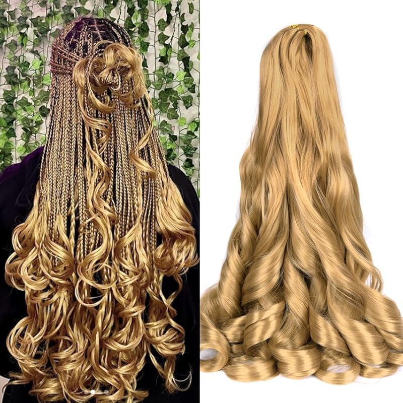 French Curly Braiding Hair,24 Inch # T4/30 Loose Wavy 8 Pack Bouncy ...