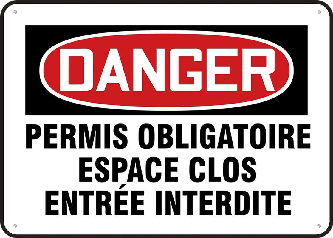 French Danger Safety Sign Permis Obligatore Espace Clos Entr E ...
