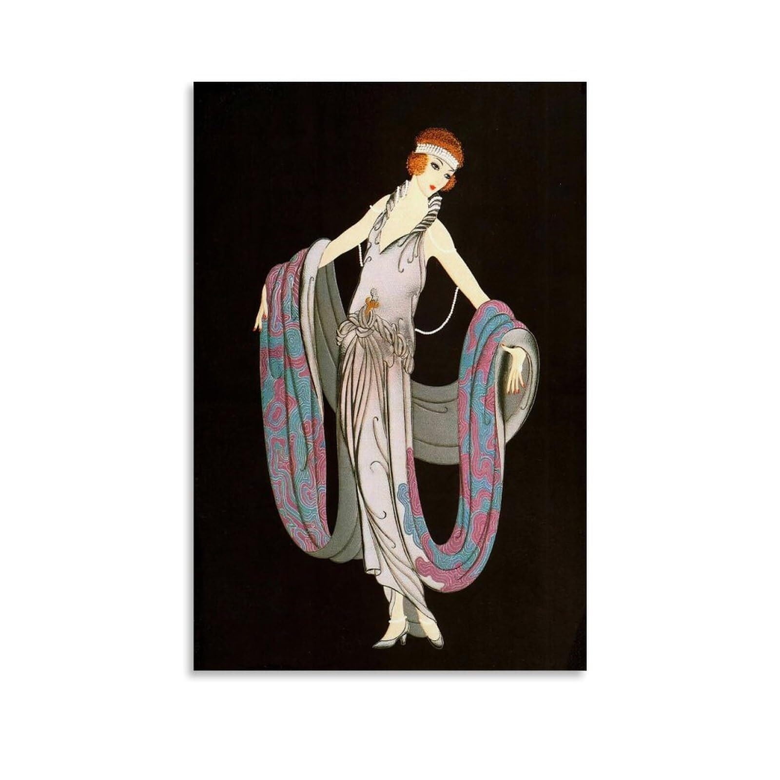 French Designer Erte Letters Poster Canvas Wall Art Deco Posters Canvas ...