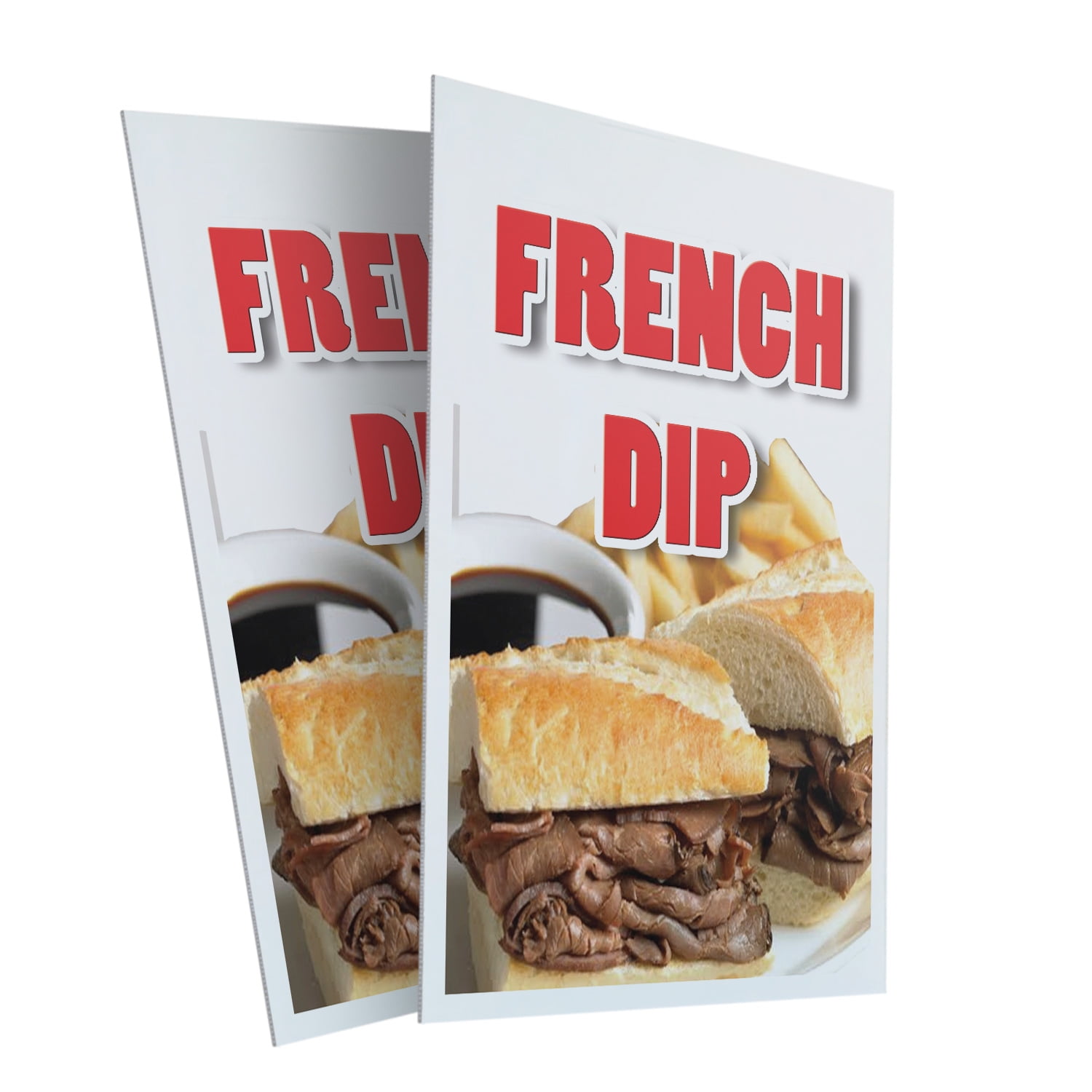 French Dip (2-PACK) 24" x 36" Plastic Signs | Sign Insert 4mm ...