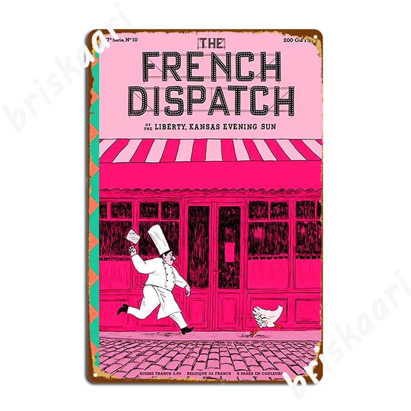 French Dispatch Poster Metal Plaque Wall Cave Mural Painting Funny Bar ...