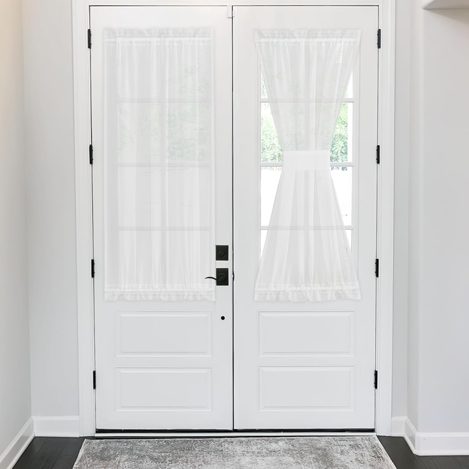 French Door Curtain Set of 2 with Semi Sheer Look for Light Filtering ...