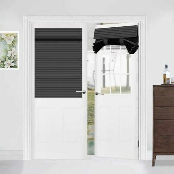 French Door Curtains Privacy Door Blind, Front Door Window Curtain ...