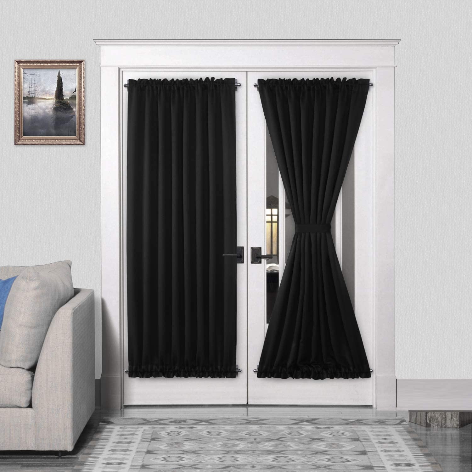 French Door Curtains \u2013 Rod Pocket Thermal Blackout Curtain for ...