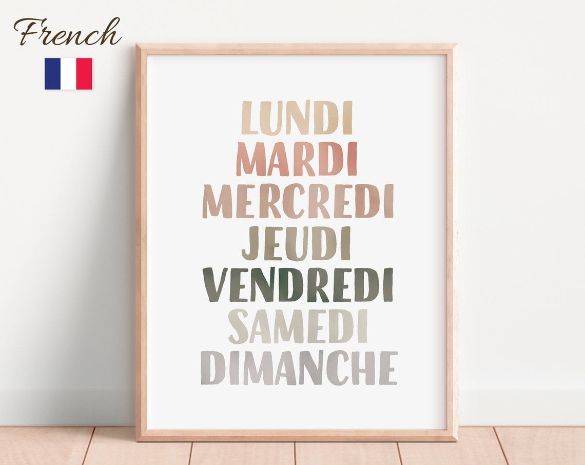 French Educational Poster, French Classroom Printables, Days Of The ...